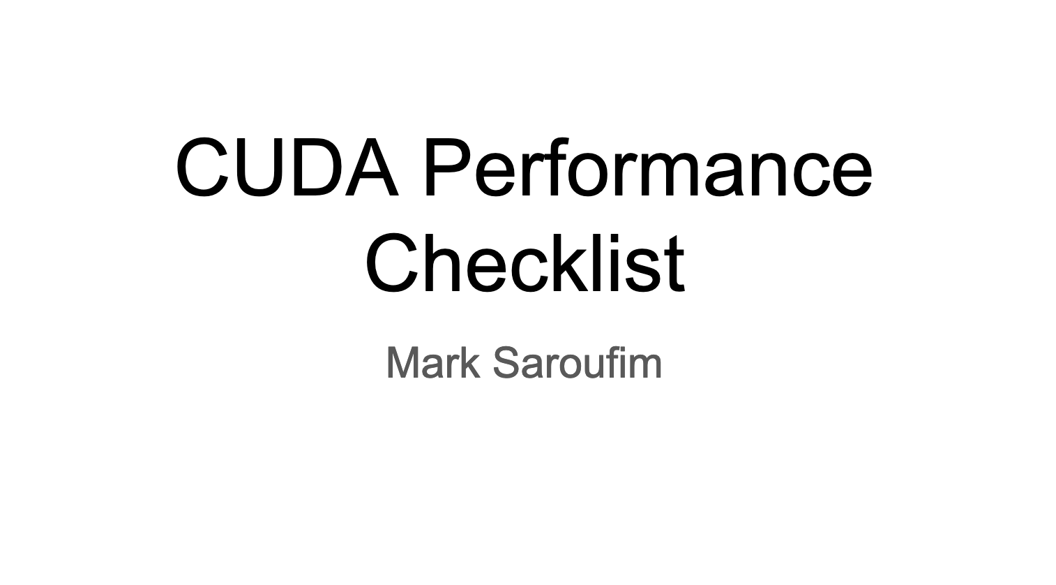 How To Optim Algorithm In Cudacuda Modelecture 8 Cuda Performance Checklistmd At Master